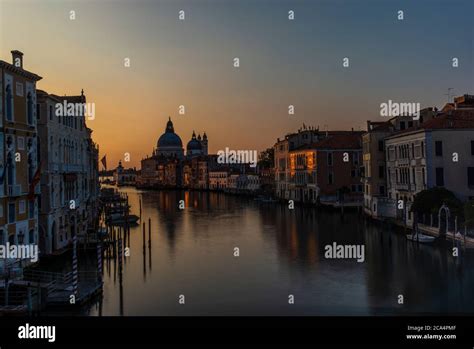 Long Exposure Of The Canal Grande In Venice At Sunrise In A Quiet