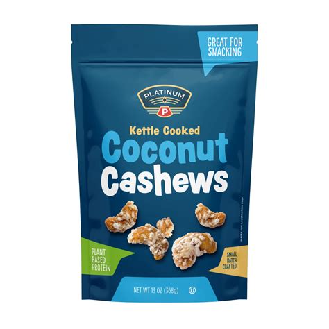 Platinum Kettle Cooked Coconut Cashews Plant Based Protein Fiber