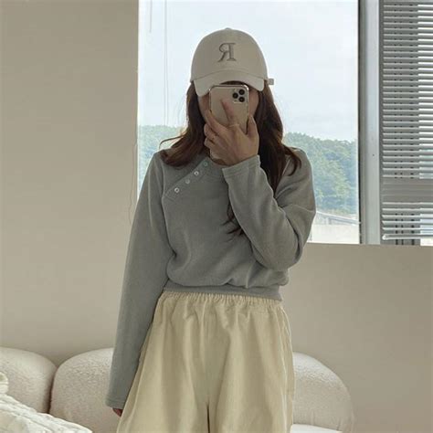 데일리템맨투맨가을신상 류이 라운드 버튼 맨투맨티 6color