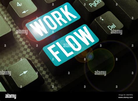 Conceptual Display Work Flow Business Approach Continuity Of A Certain