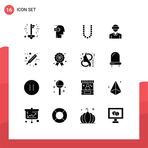 Pack Of 16 Modern Solid Glyphs Signs And Symbols For Web Print Media Such As Man Reality Mind