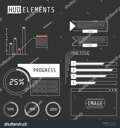 Set Hud Elements Ui Ux Design Stock Vector Royalty Free 1793236426