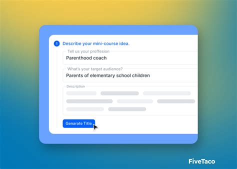 Mini Course Generator Fivetaco