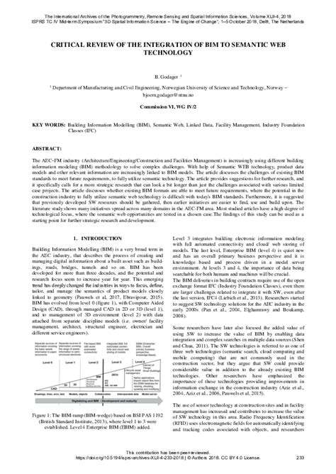 Pdf Critical Review Of The Integration Of Bim To Semantic Web Technology