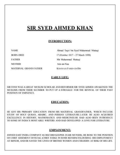 Sir Syed Ahmed Khan Docx