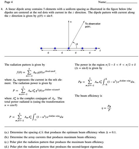 Solved Page 4 Name 4 A Linear Dipole Array Contains 5 Elements With