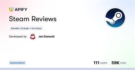 Steam Reviews Api In Javascript · Apify