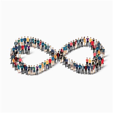 붐비는 사람들의 아이소 메트릭 개념 그림 프리미엄 벡터