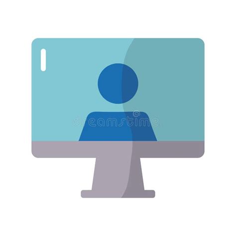 Desktop Computer Device With User Avatar Stock Vector Illustration Of