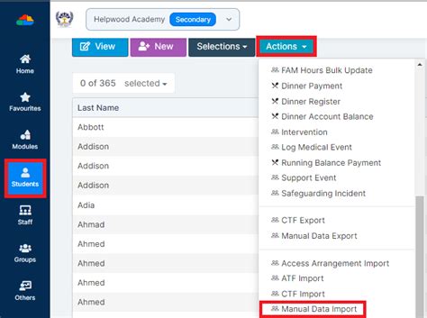 How To Do A Manual Data Export And Manual Data Import Bromcom Documentation Centre
