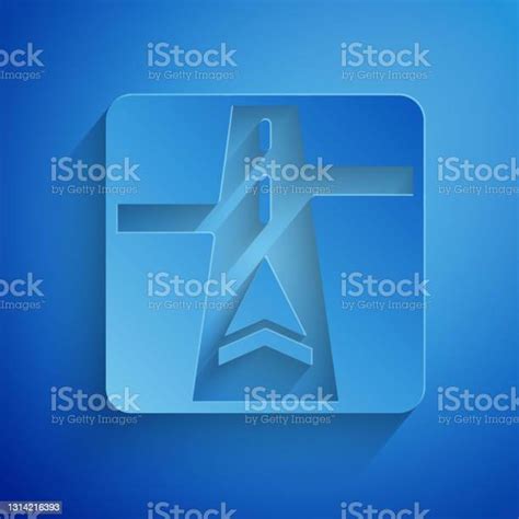 파란색 배경에 격리 된지도 아이콘이있는 용지 절단 Gps 장치 종이 아트 스타일 벡터 3차원 형태에 대한 스톡 벡터 아트 및 기타 이미지 3차원 형태 거리 검색