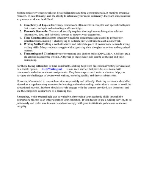 University Coursework Writing Pdf Thesis Essays