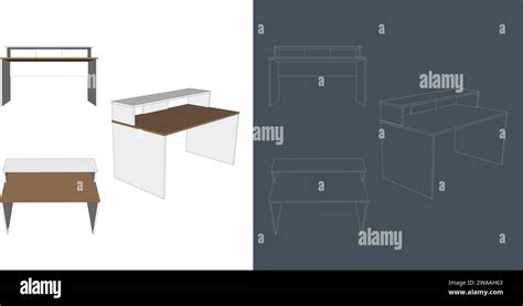 Working Desk Top View Stock Vector Images Alamy