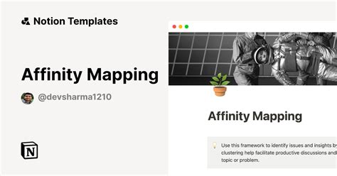 Affinity Mapping Template By Dev Sharma Notion Marketplace