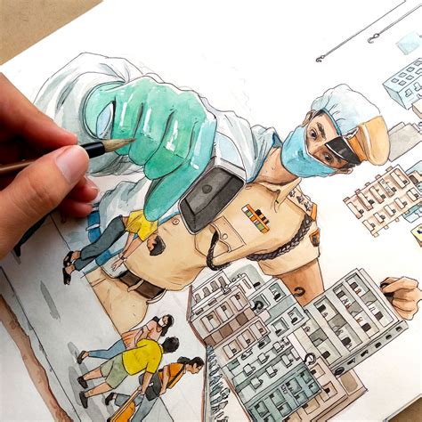Covid 19 Illustration Paintings By Mithil Thaker On Behance