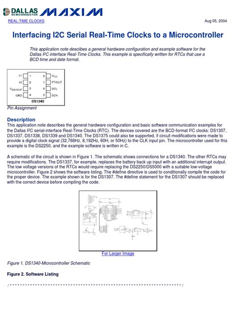 Interfacing I2c Serial Real Time Clocks To A Microcontroller Pdf Microcontroller Computer
