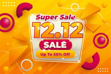 광고 및 판촉을 위한 현실적인 1212 판매 배경 무료 벡터