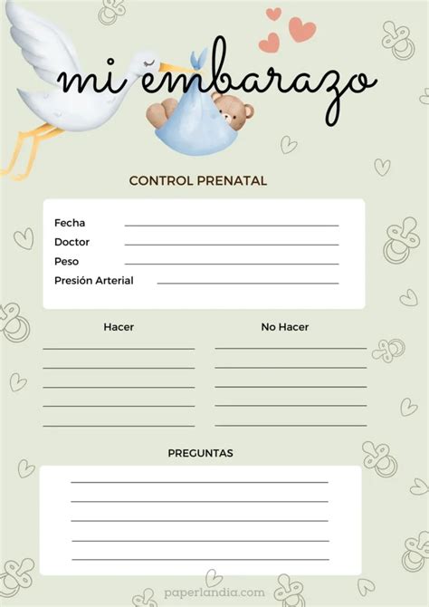 👶💖 Plantillas Diario De Embarazo Para Imprimir Pdf Gratis