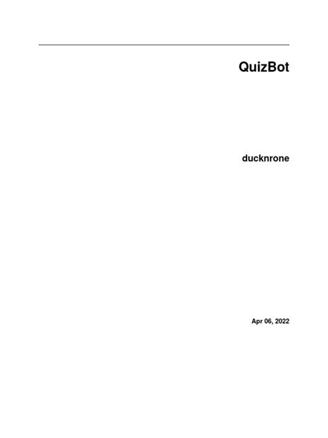 Quizbot Readthedocs Io En Latest Pdf Class Computer Programming