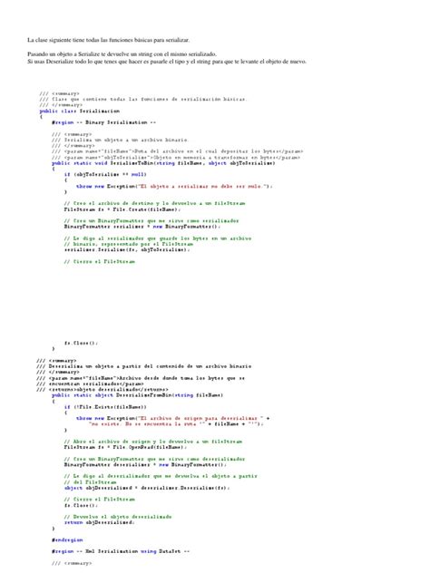 funciones básicas para serializar en c pdf datos arquitectura de