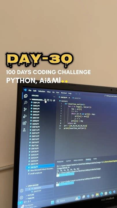 Day 30100🚀 Coding 100dayschallenge Python Shorts Youtubeshorts