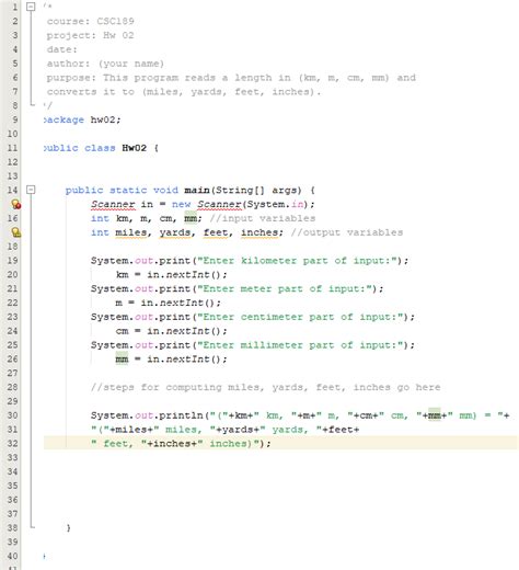 Solved Write a Java program that reads a length in | Chegg.com