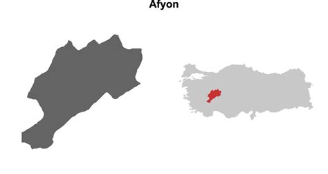 Afyon Province Blank Outline Map Set 52441911 Vector Art At Vecteezy