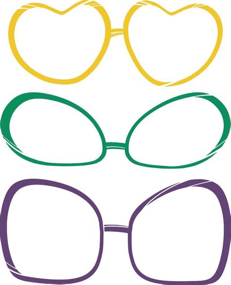 Set With Glasses Templates Spectacle Frames Of Different Shapes