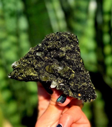 Forest Epidote W Quartz Crystal Energetic Protection Manifestation