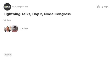 Lightning Talks Day 2 Node Congress