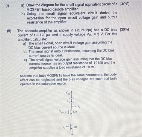 Solved A Draw The Diagram For The Small Signal Equivalent Chegg