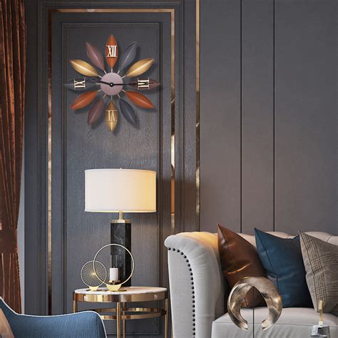 复古美式挂钟铁艺静音创意客厅时钟北欧现代欧式简约钟表家居装饰 虎窝淘