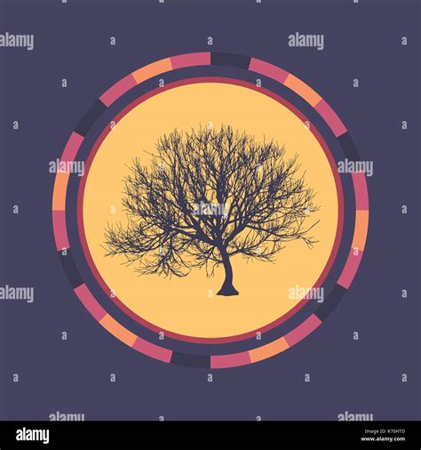 Technology Colorful Round Background With Tree Abstract Digital Illustration Connection