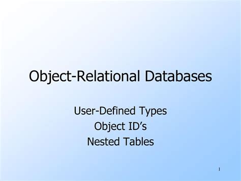 Object-Relational Databases - ppt download