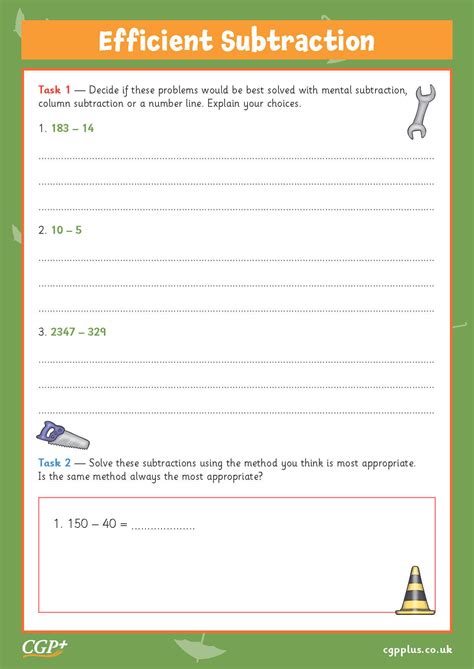 Efficient Subtraction Problems Year 4 Cgp Plus