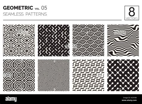 Minimal Geometric Seamless Patterns Set Stock Vector Image And Art Alamy