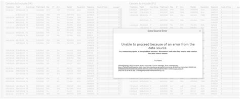 Unable To Proceed Because Of An Error In Data Source Tableau And