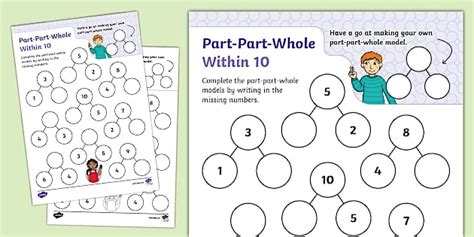 👉 New Part Part Whole Within 10 Worksheet Twinkl