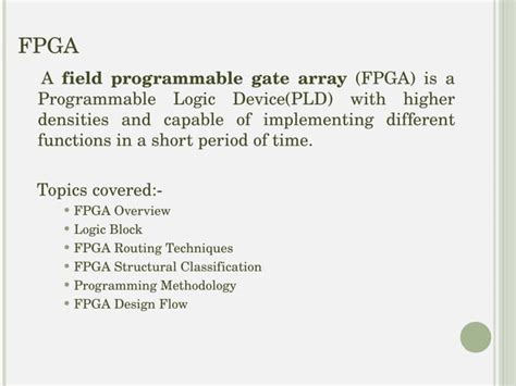 Fpga Ppt Programming Languages Computing Fpga Ppt Programming Languages Computing