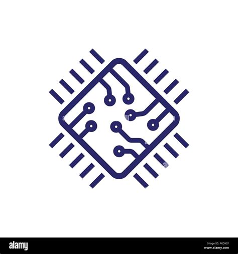 Processor Line Vector Icon For Websites And Mobile Minimalistic Flat Design Mini CPU Icon Flat