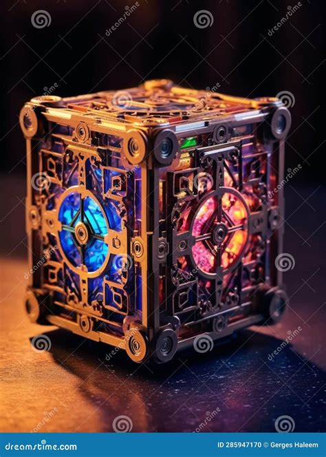Photo Cube Or Box Consists Matrix Of Digitsfuturistic Modern