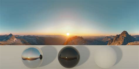 Majestic Mountain Sunrise HDRI AI Generated Seamless Unclipped Blender Market