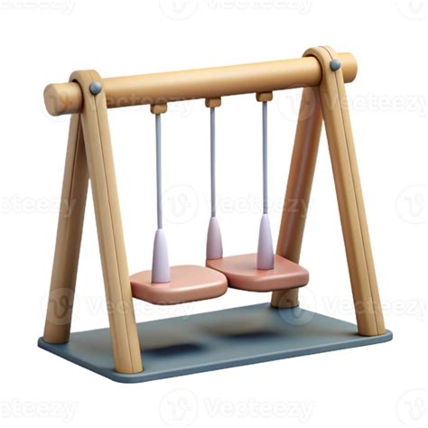 Magnificent Modern Empty Swing Set In Playground Isolated Authentic