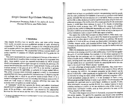 Pdf Simple General Equilibrium Modeling