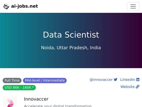 [hiring] data scientist in noida uttar pradesh india r ai ml jobs