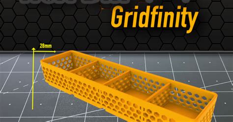 Gridfinity 1x4 Divided Hex Bin By K2 Kevin Download Free Stl Model