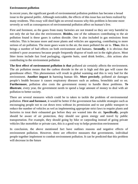 Environment Pollution Pdf Pollution Smoking