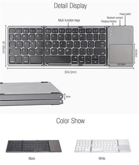 B033 Wireless Bluetooth Keyboard Silver