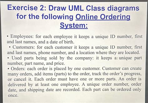 solved exercise 2 draw uml class diagrams for the following