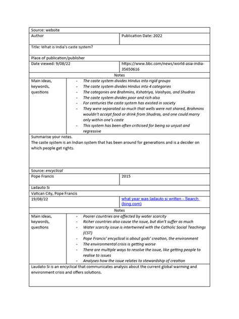 Cornell Notes System Pdf Social Science Religion And Spirituality